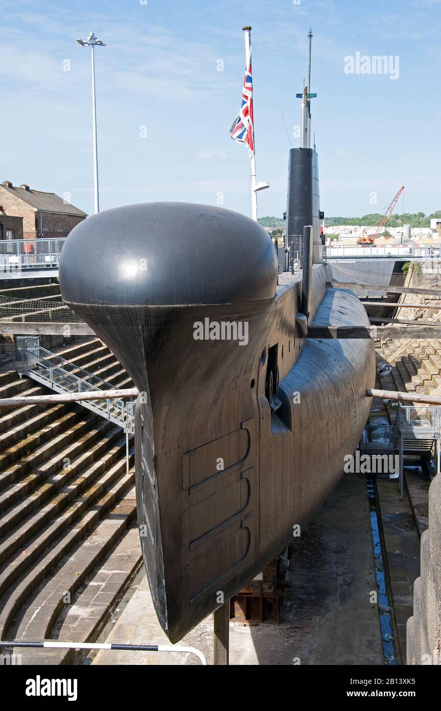 The former Royal Navy submarine HMS Ocelot (S17), now a museum ship and ...