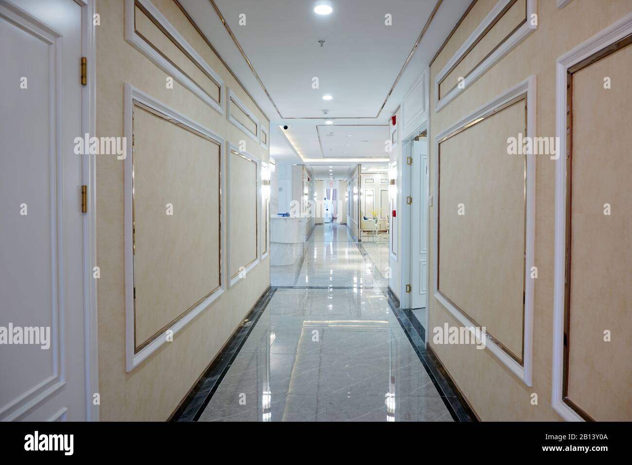 Interior Corridors of Modern Buildings Stock Photo - Alamy