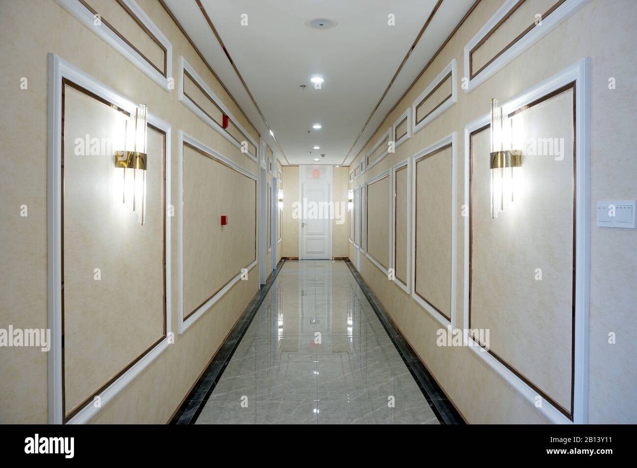 Interior Corridors of Modern Buildings Stock Photo - Alamy