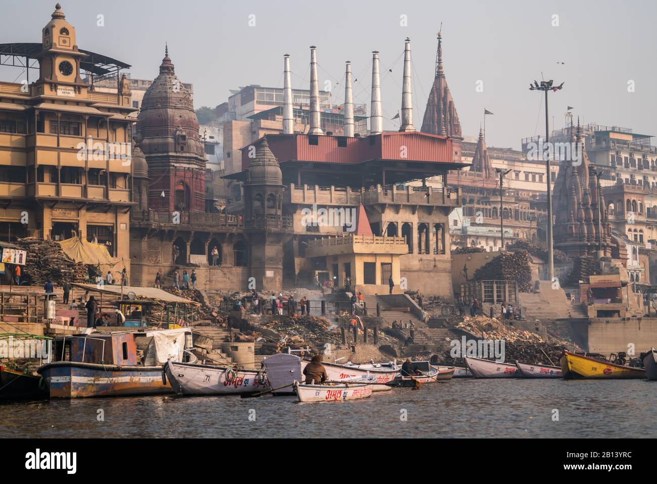 traditional funeral on the banks of the river Ganges, VAranasi, India ...