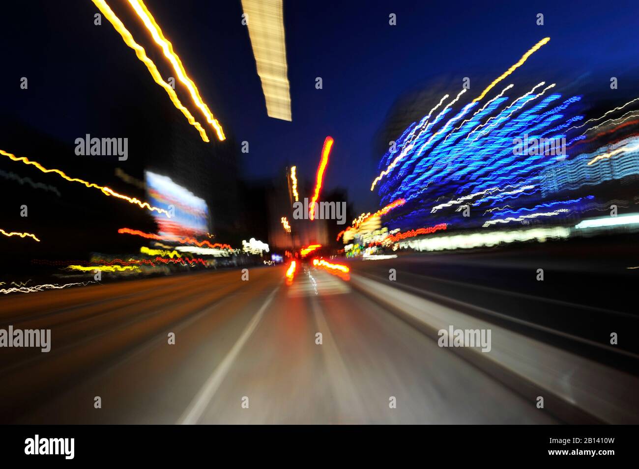 St. Pauli Reeperbahn, neighborhood, red light district, at night ...