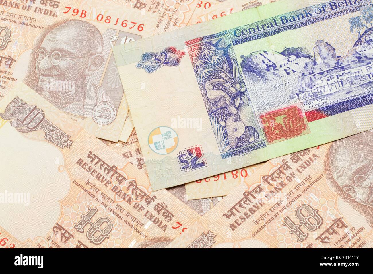 Belize two dollar note belizean hi-res stock photography and images - Alamy