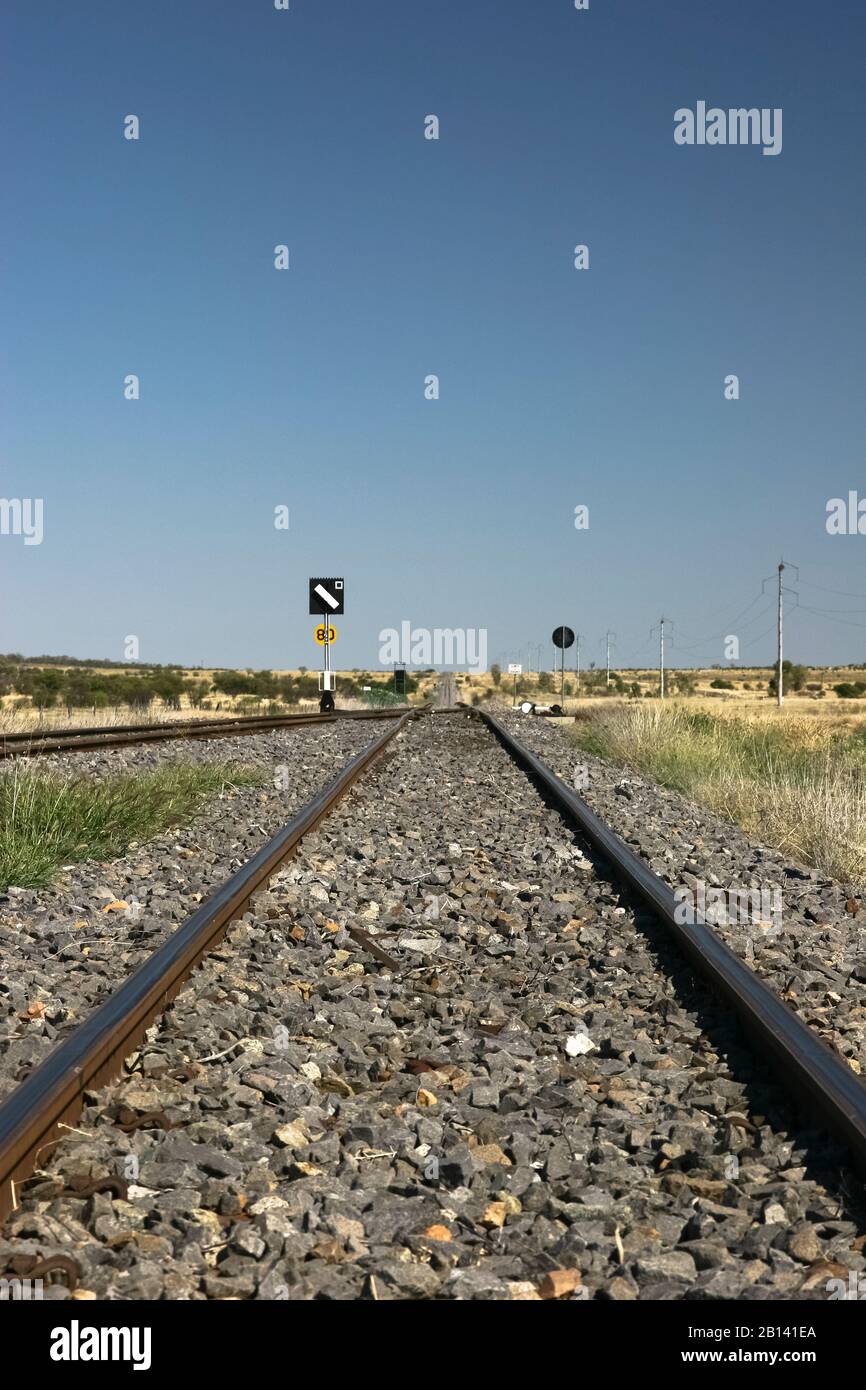 Rail track in the Outback, South Australia, Australia Stock Photo - Alamy