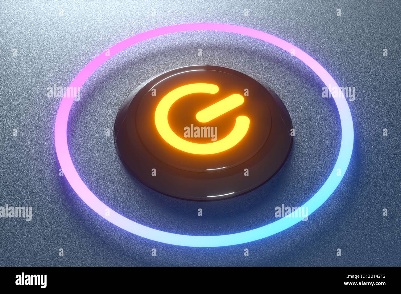 Button and switch with dark background,abstract conception ,3d ...
