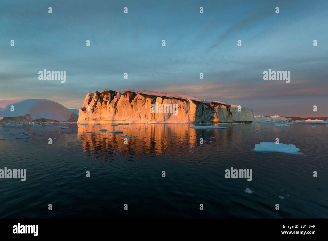 Icebergs in Disko Bay on Midsummer, Greenland Stock Photo - Alamy