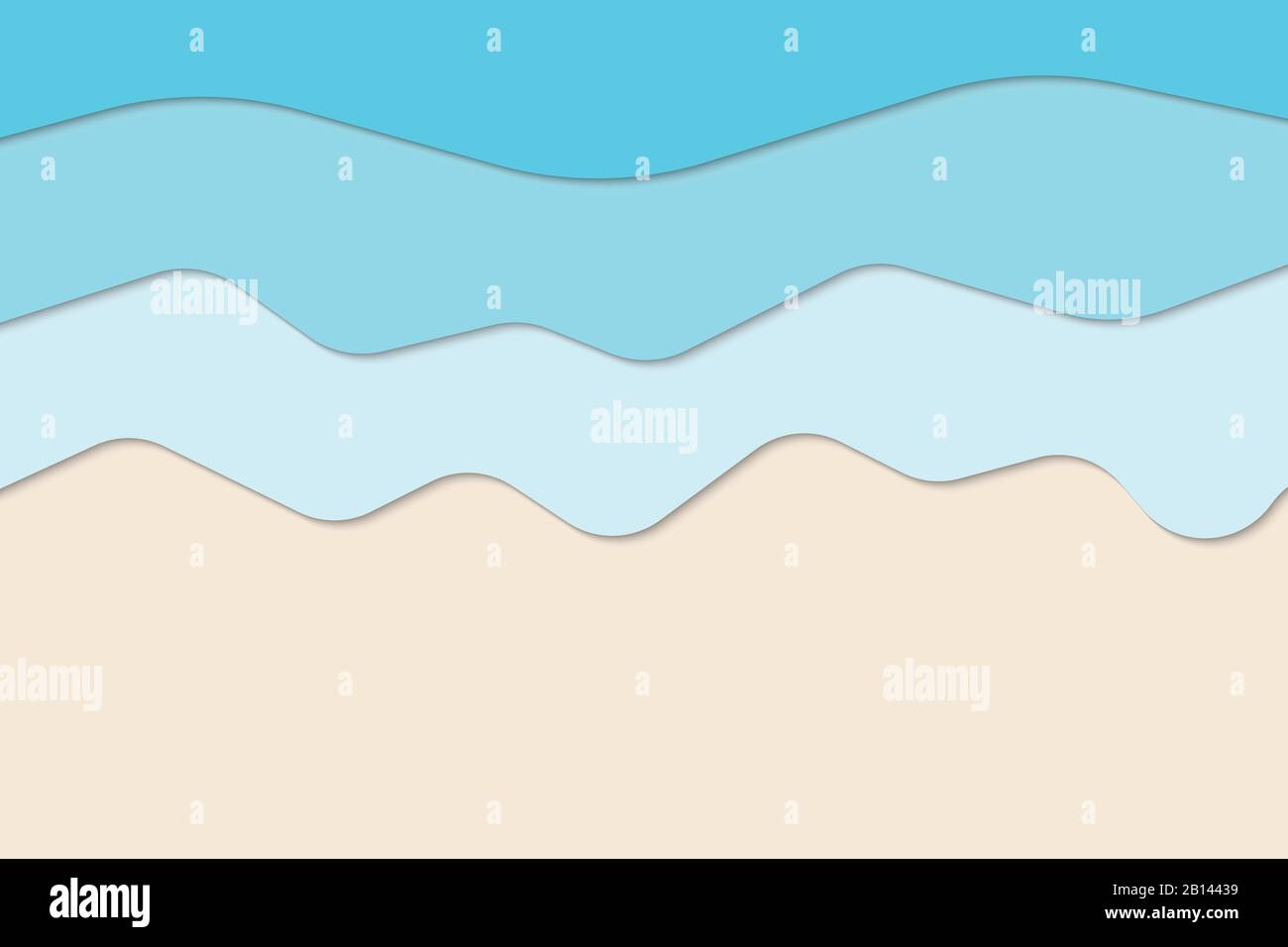 Abstract beach and sea in summer background with paper cutout 3D style ...