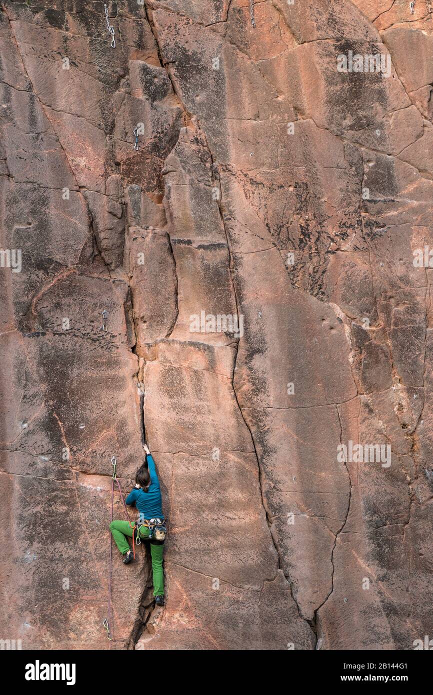 Climber in seidelbruch at rochlitzer berg hi-res stock photography and ...