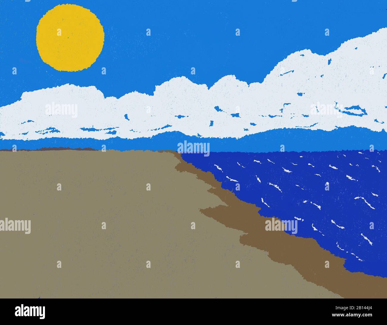 beach digital art painting illustration Stock Photo - Alamy