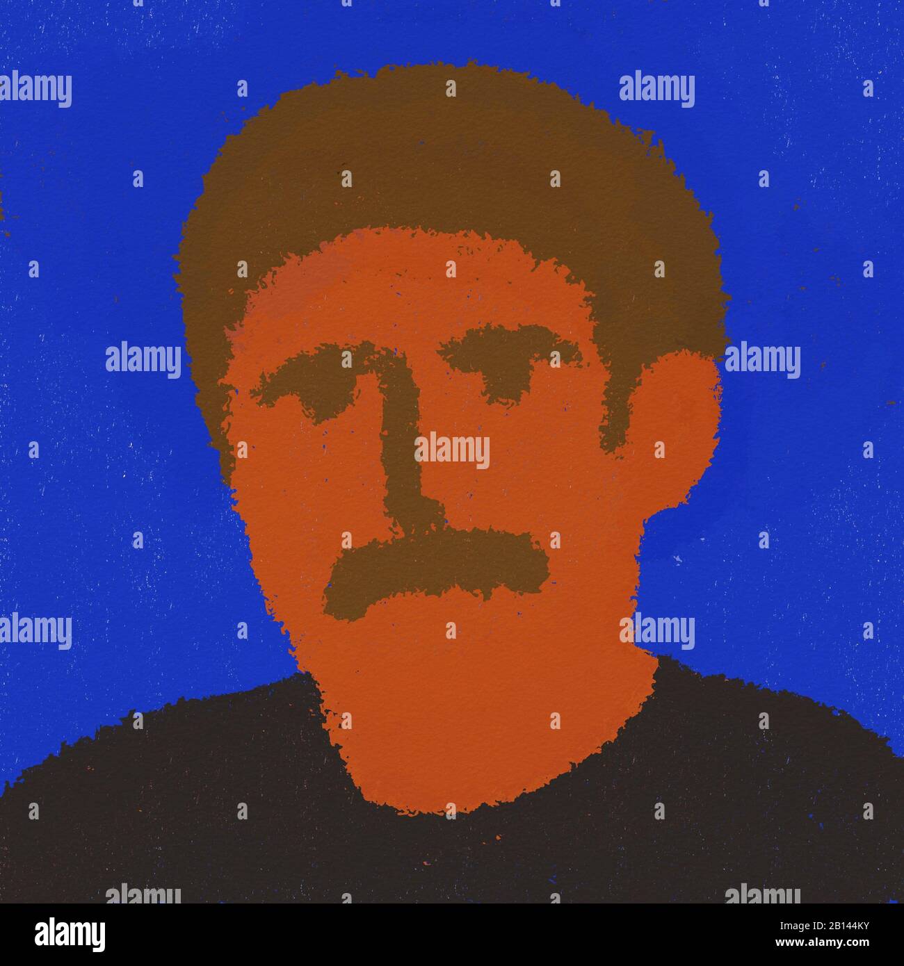 mustache man digital painting art illustration Stock Photo - Alamy