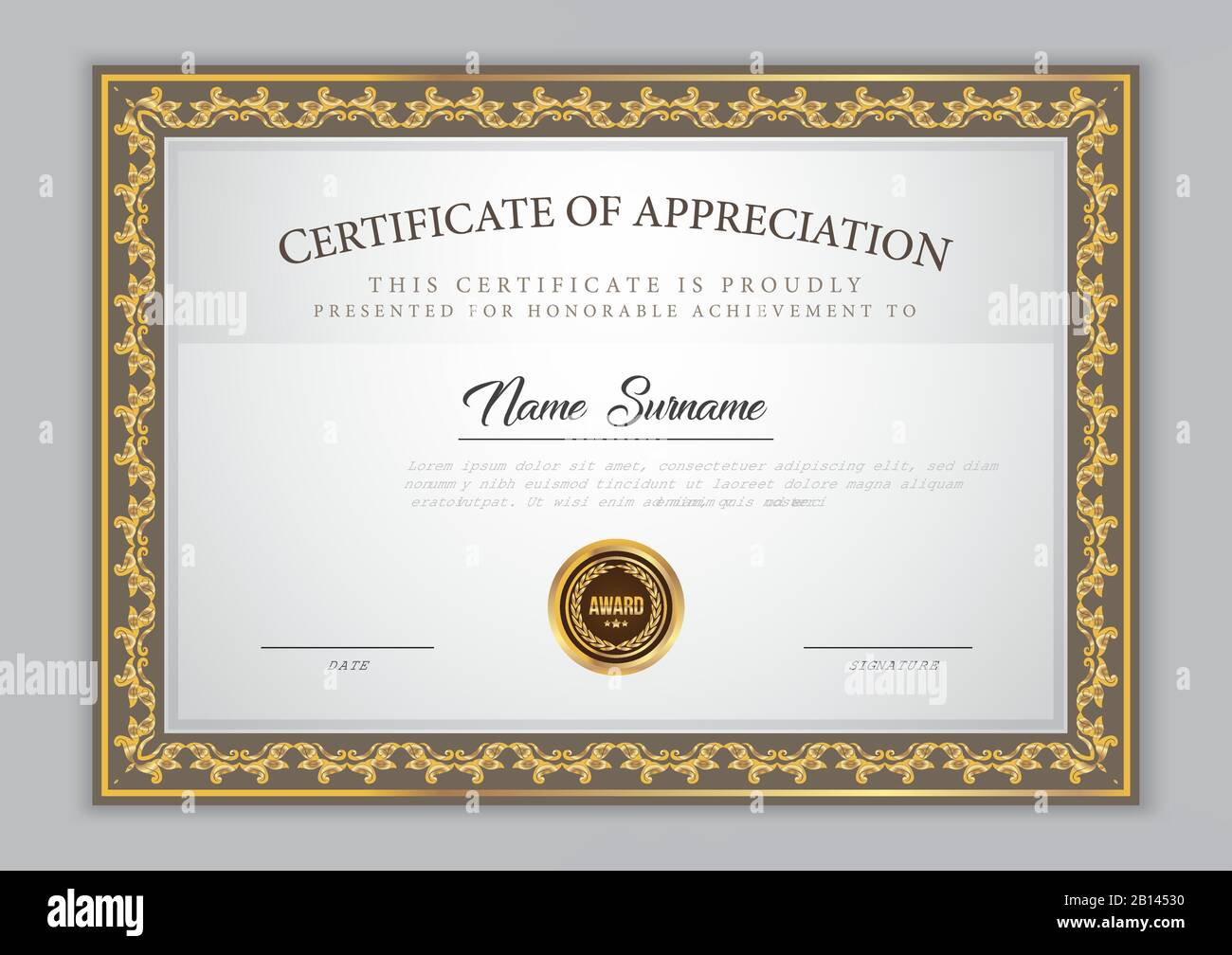 Certificate template vector Stock Vector Image & Art - Alamy