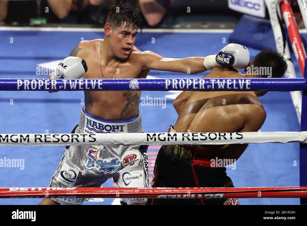 Emanuel Navarette (left) and Jeo Santisima during the World Boxing ...