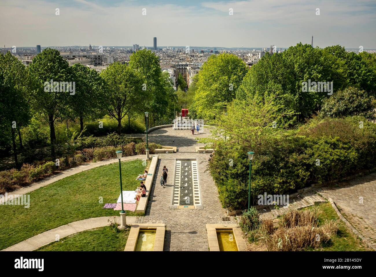 Parc de Belleville, Belleville, 20th arrondissement, Paris Stock Photo ...