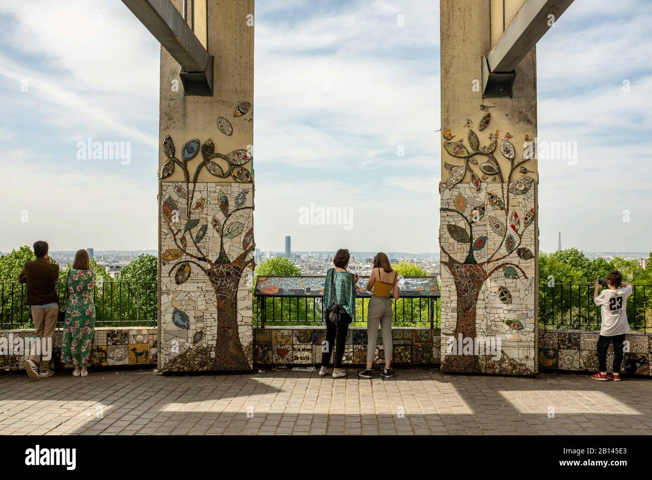 Parc de Belleville, Belleville, 20th arrondissement, Paris Stock Photo ...