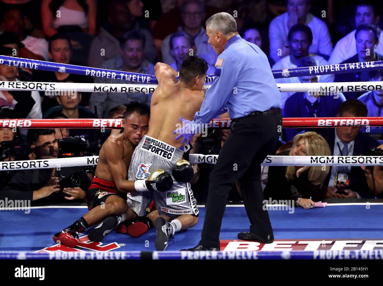 Jeo Santisima (left) and Emanuel Navarette during the World Boxing ...