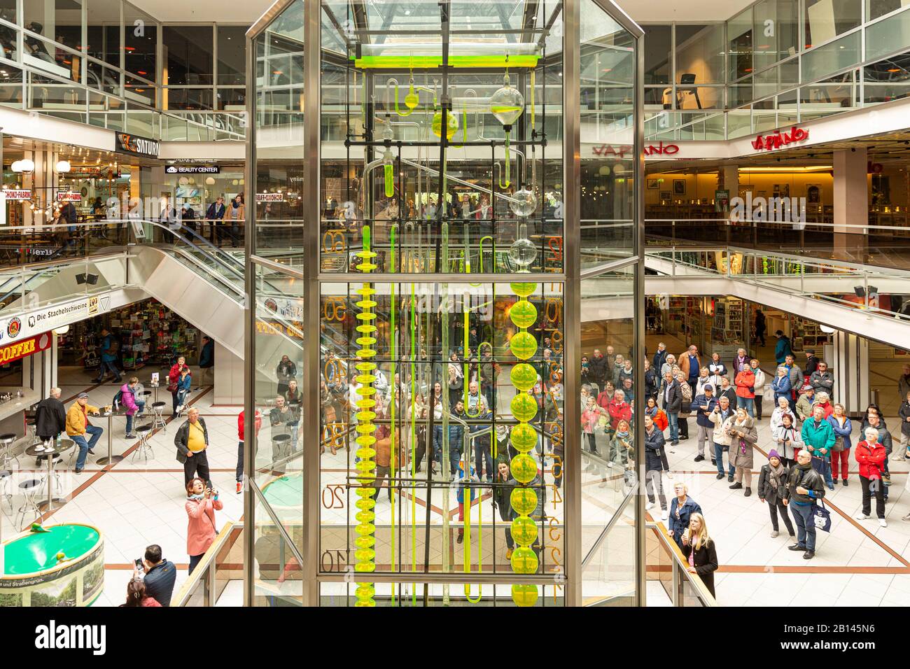 Clock of flowing time, Europa Center, Charlottenburg, Berlin Stock ...