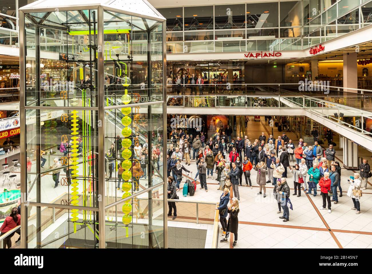 Clock of flowing time, Europa Center, Charlottenburg, Berlin Stock ...