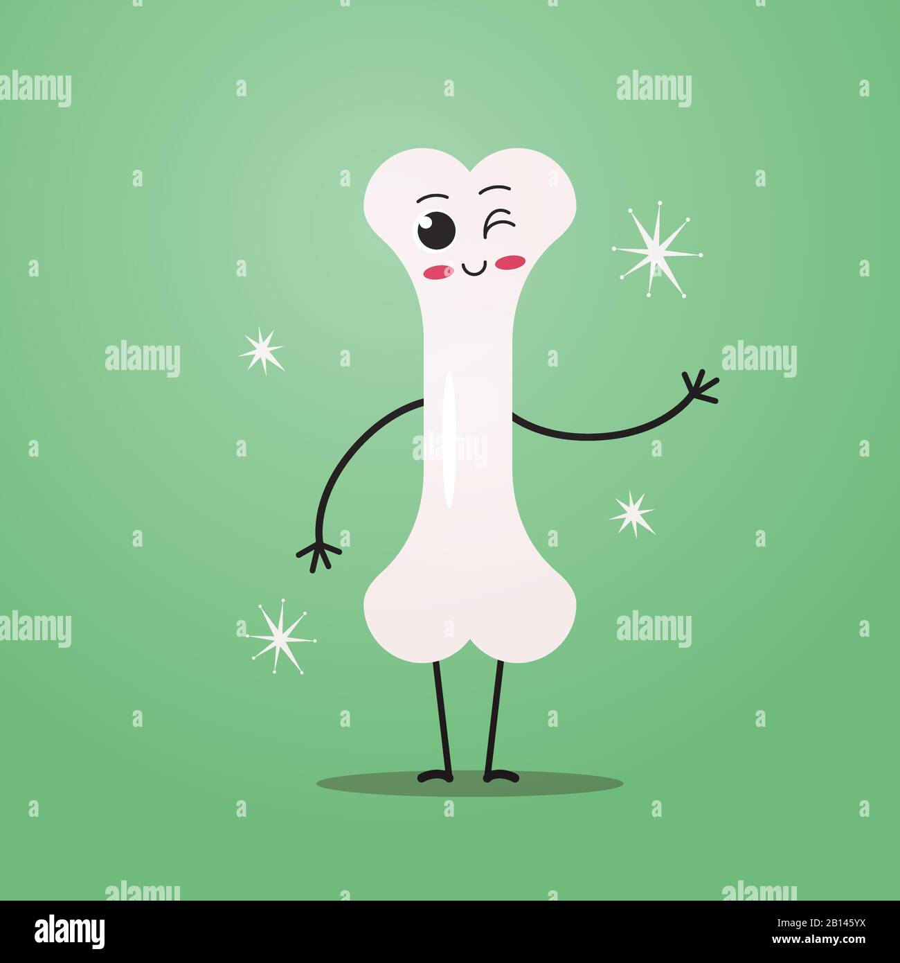 cute bone cartoon character funny human internal mascot organ anatomy ...
