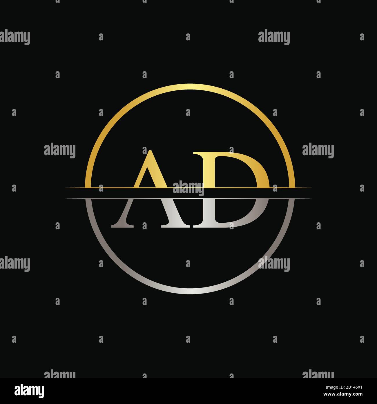 Initial Circle AD Letter With Modern Typography Vector Template ...