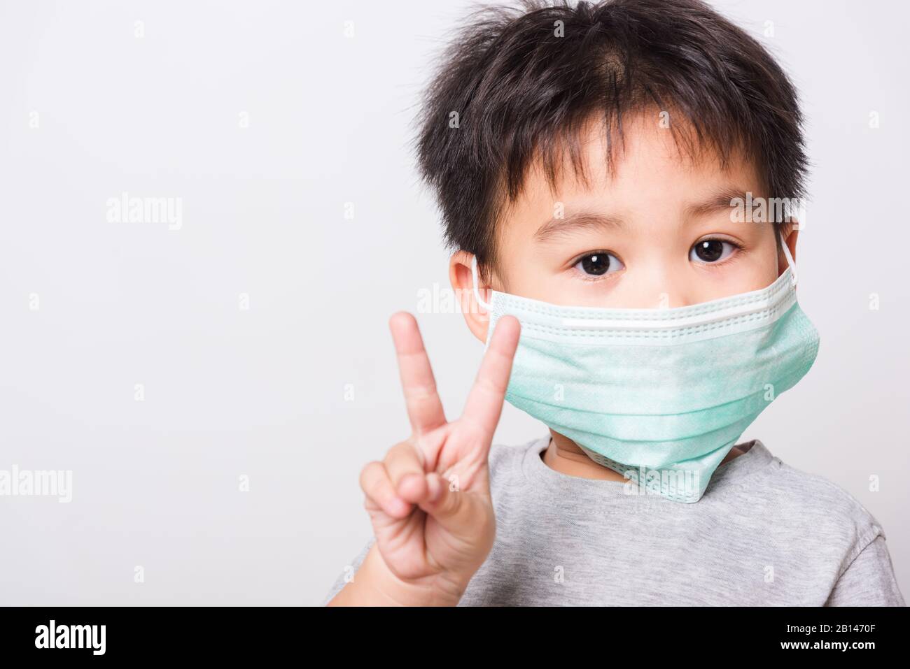 Closeup Asian face, Little children boy sick he using medicine ...