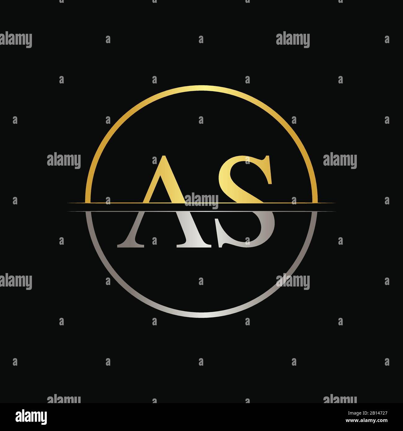Initial Circle AS Letter With Modern Typography Vector Template ...