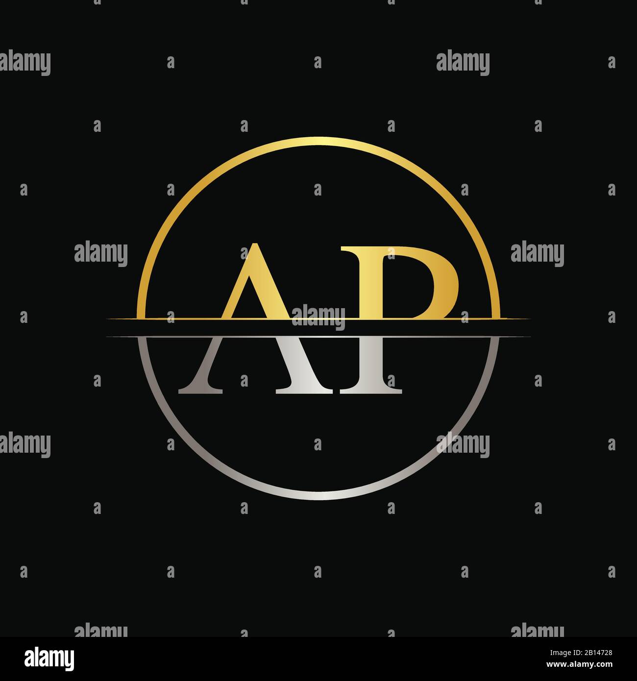 Initial Circle AP Letter With Modern Typography Vector Template ...