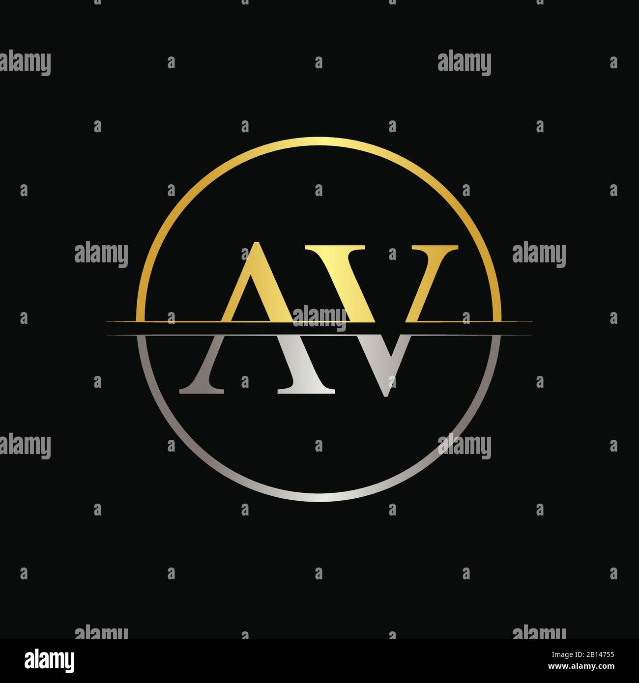 Initial Circle AV Letter With Modern Typography Vector Template. Creative Abstract Letter AV ...