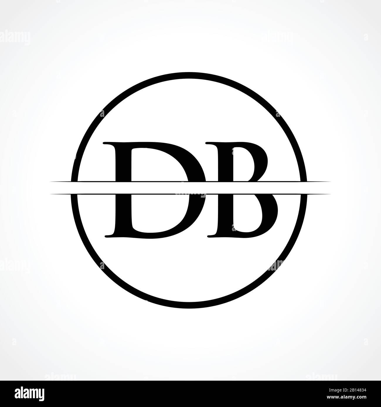 Initial DB Letter Logo Design Vector Template With Black Color. DB Logo Design Stock Vector ...