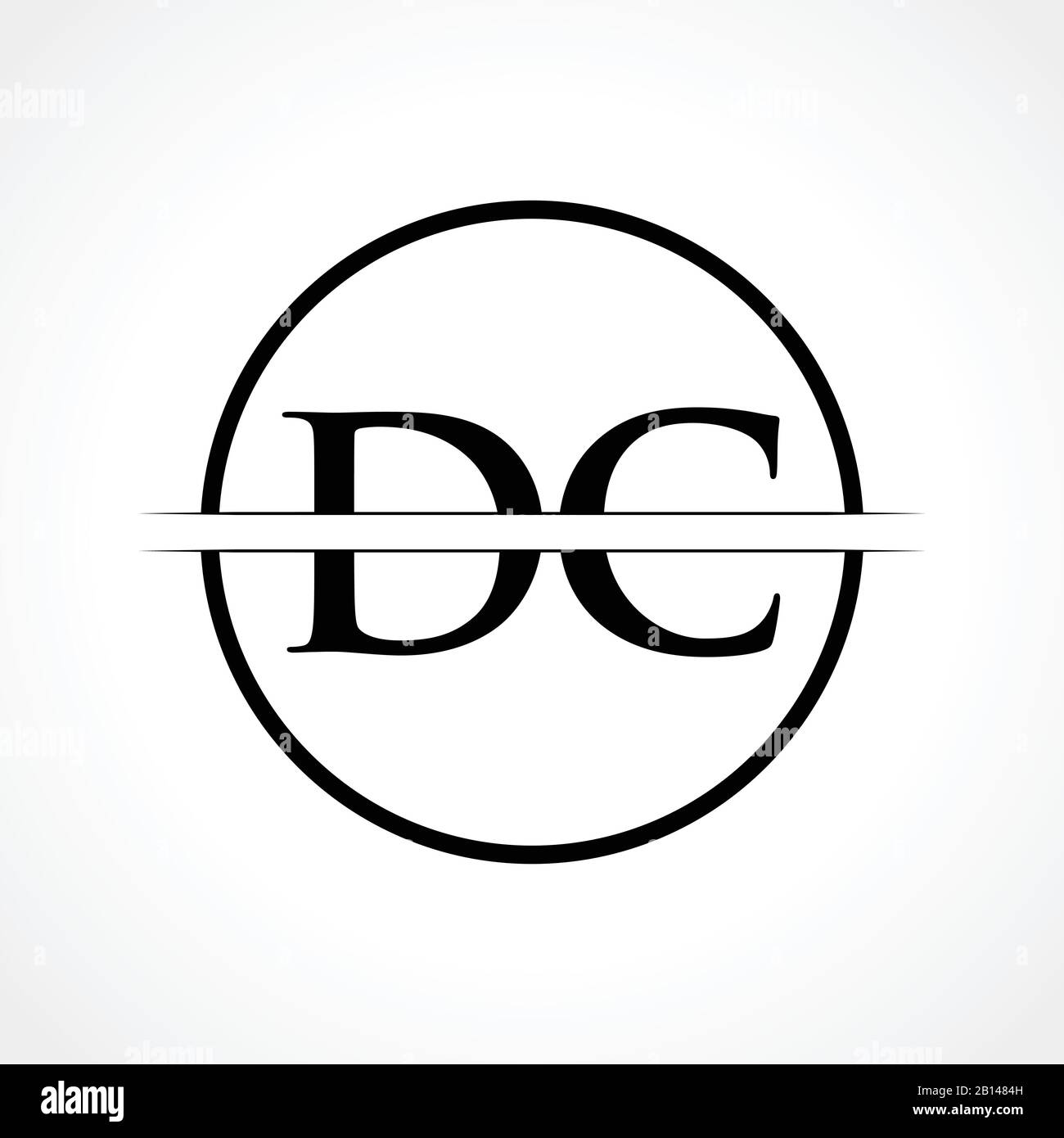 Initial DC Letter Logo Design Vector Template With Black Color. DC Logo Design Stock Vector ...
