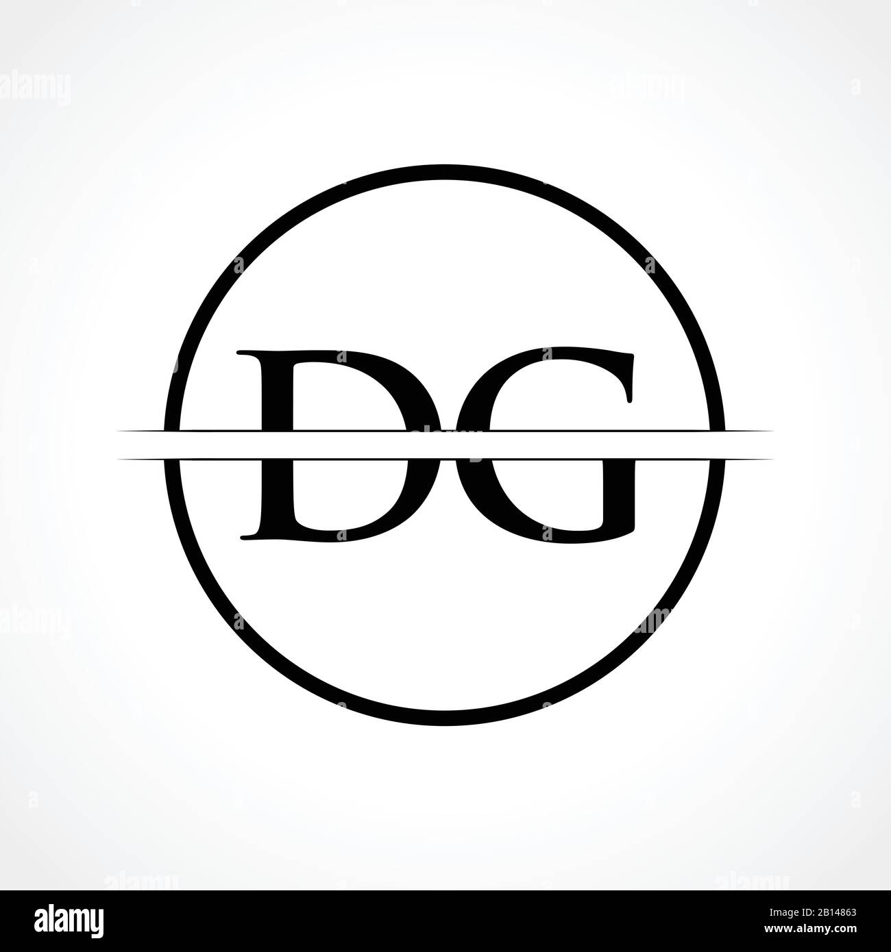 Initial DG Letter Logo Design Vector Template With Black Color. DG Logo ...