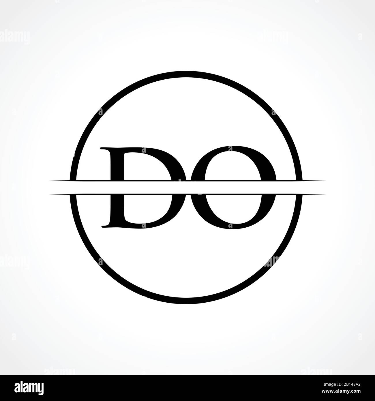 Initial DO Letter Logo Design Vector Template With Black Color. DO Logo ...