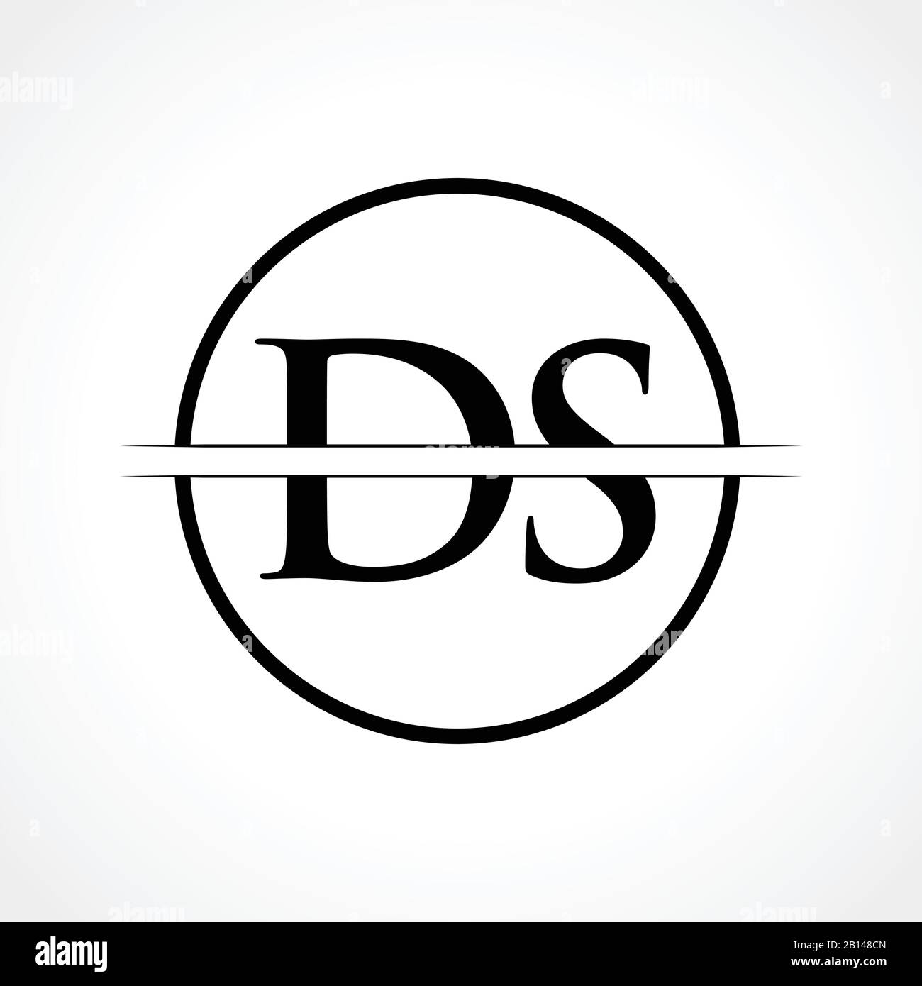 Initial DS Letter Logo Design Vector Template With Black Color. DS Logo ...