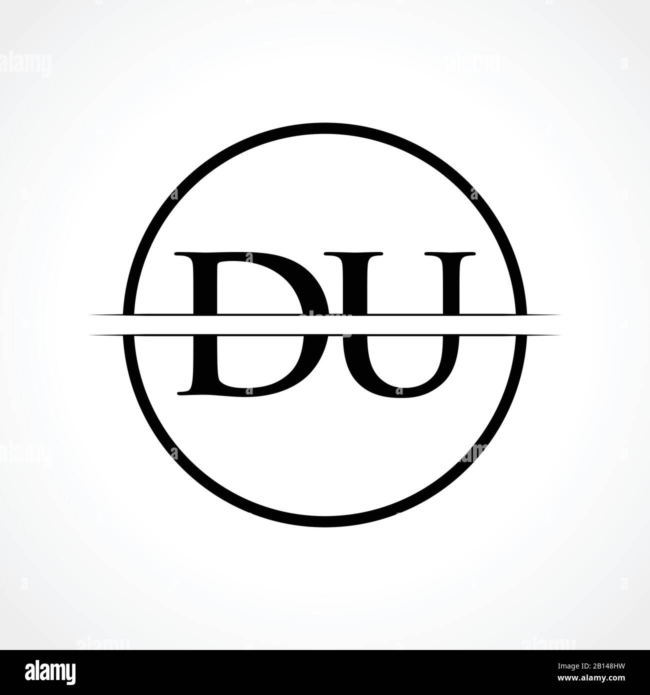 Initial DU Letter Logo Design Vector Template With Black Color. DU Logo ...