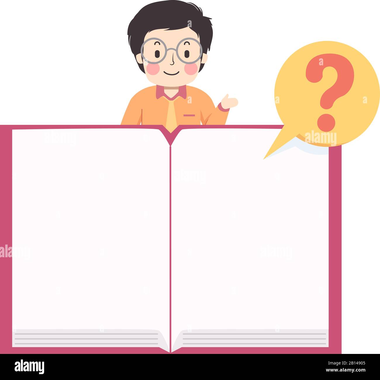 Cartoon boy question bubble hi-res stock photography and images - Alamy