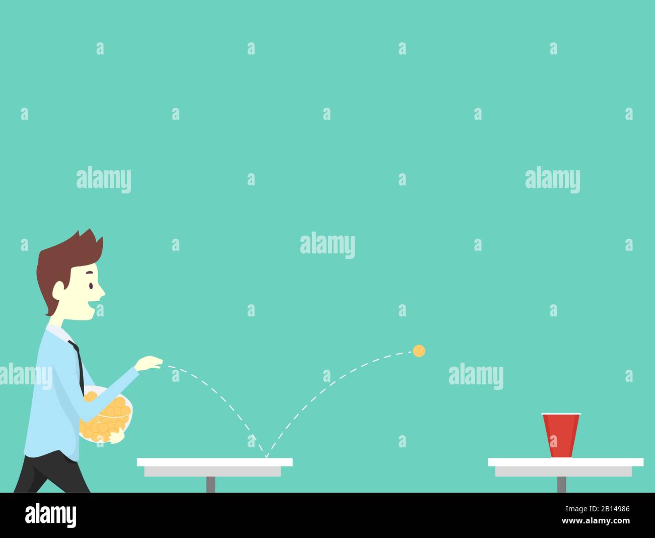 Illustration of a Man in Office Attire Playing Office Game by Bouncing ...