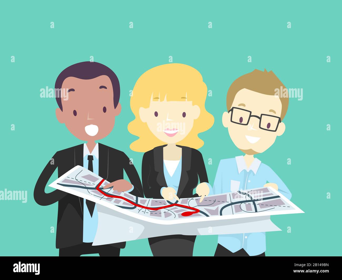 Illustration of a Man and Woman Wearing Office Attire and Playing a ...