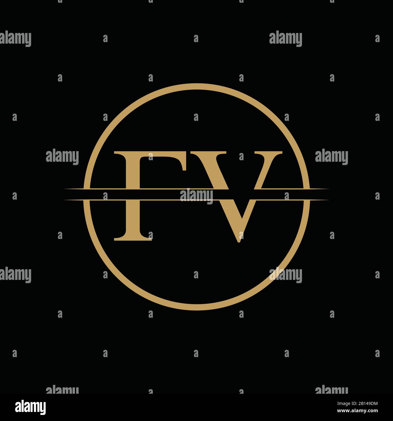 FV letter Type Logo Design vector Template. Abstract Letter FV logo ...