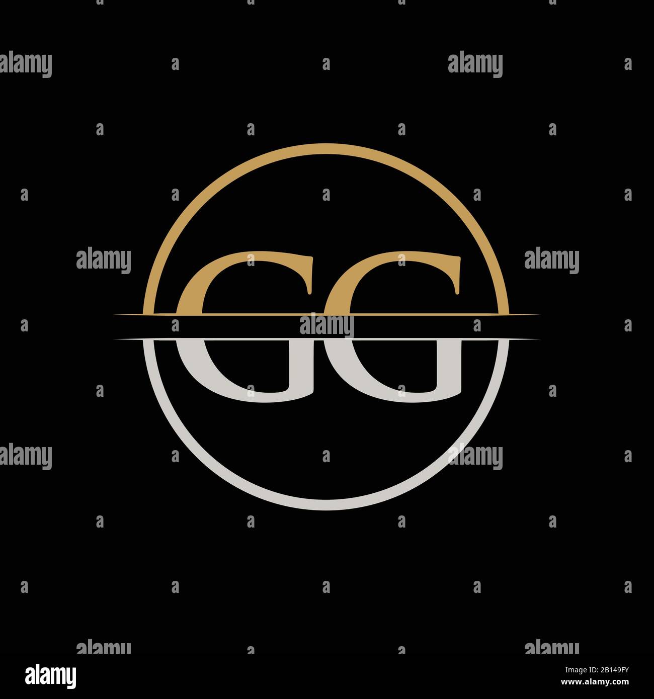 GG letter Type Logo Design vector Template. Initial Letter GG logo ...