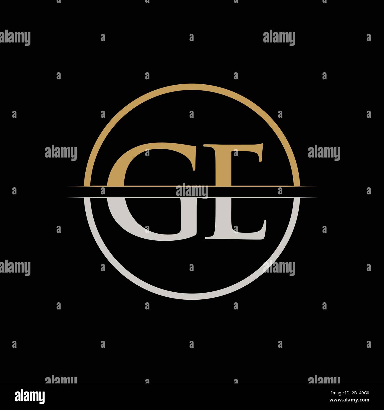 GE letter Type Logo Design vector Template. Initial Letter GE logo ...