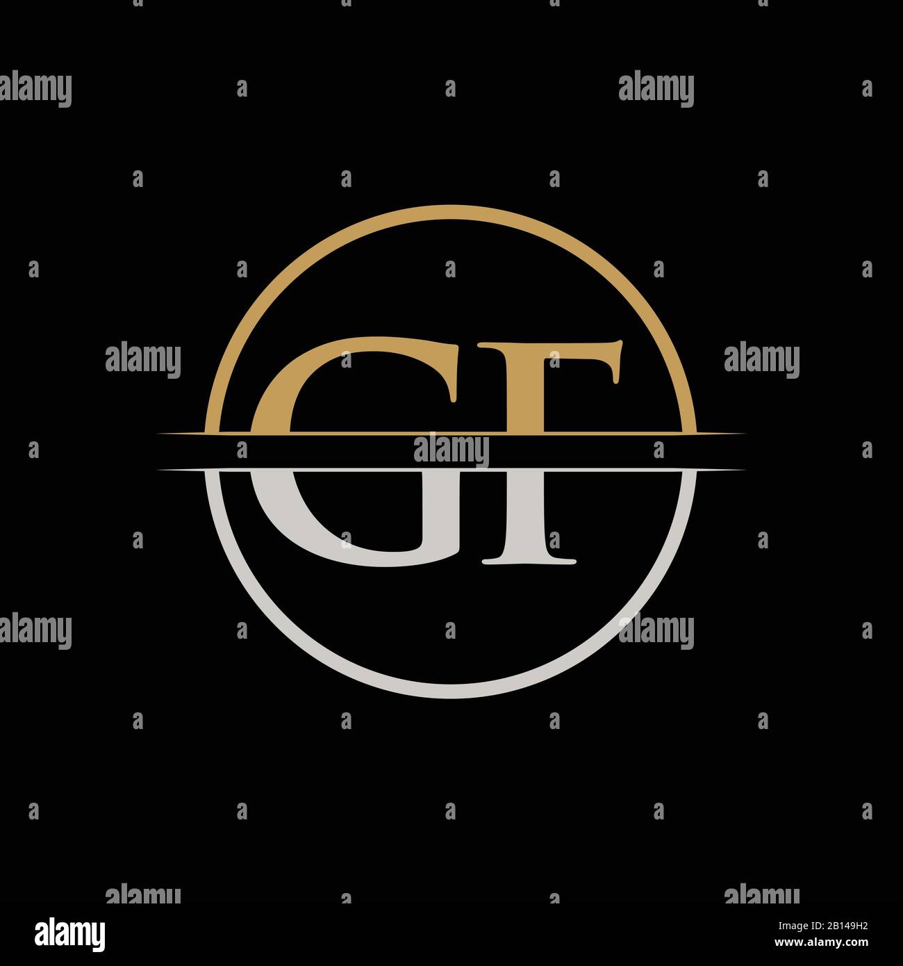 GF letter Type Logo Design vector Template. Initial Letter GF logo ...