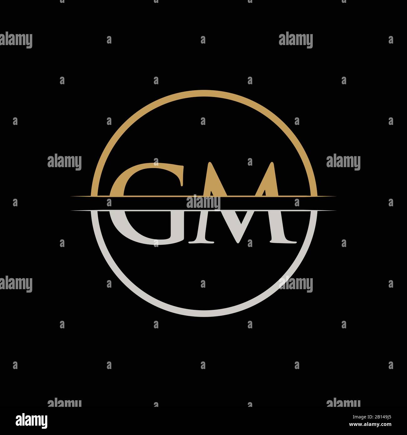 GM letter Type Logo Design vector Template. Initial Letter GM logo ...