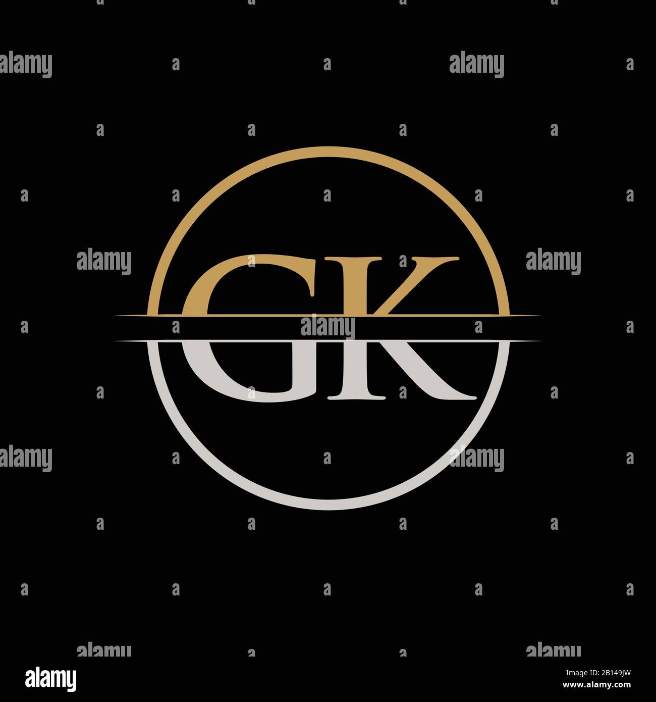 GK letter Type Logo Design vector Template. Initial Letter GK logo ...