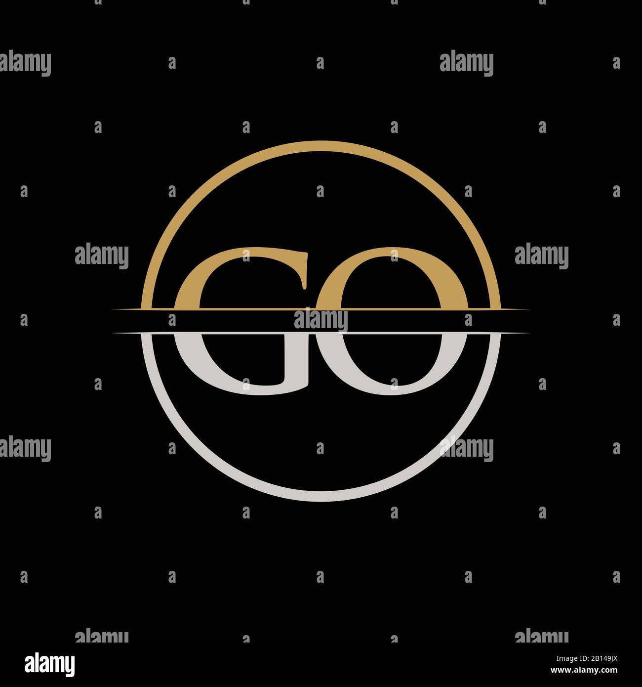 GO letter Type Logo Design vector Template. Initial Letter GO logo ...