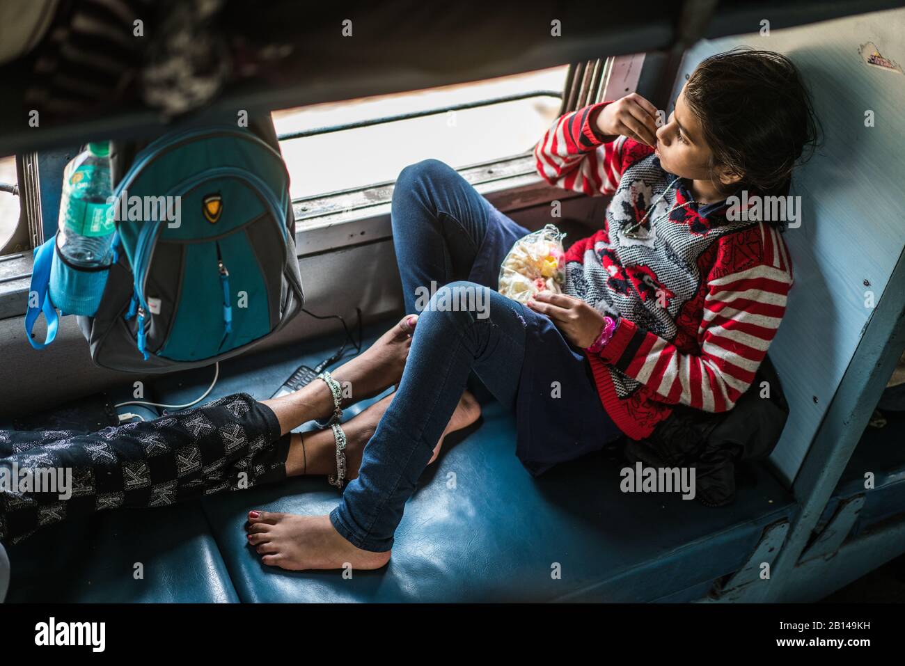 Local people in the train, India, Asia Stock Photo - Alamy