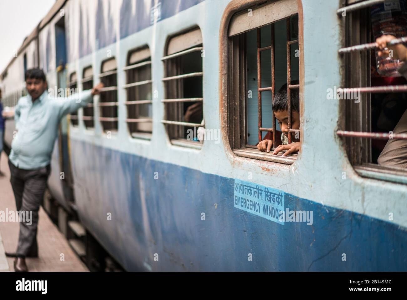 Local people in the train, India, Asia Stock Photo - Alamy