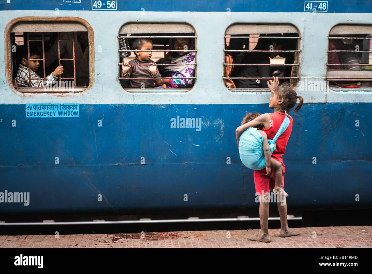 Local people in the train, India, Asia Stock Photo - Alamy