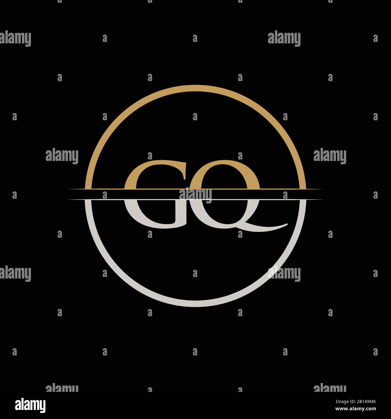 GQ letter Type Logo Design vector Template. Initial Letter GQ logo ...