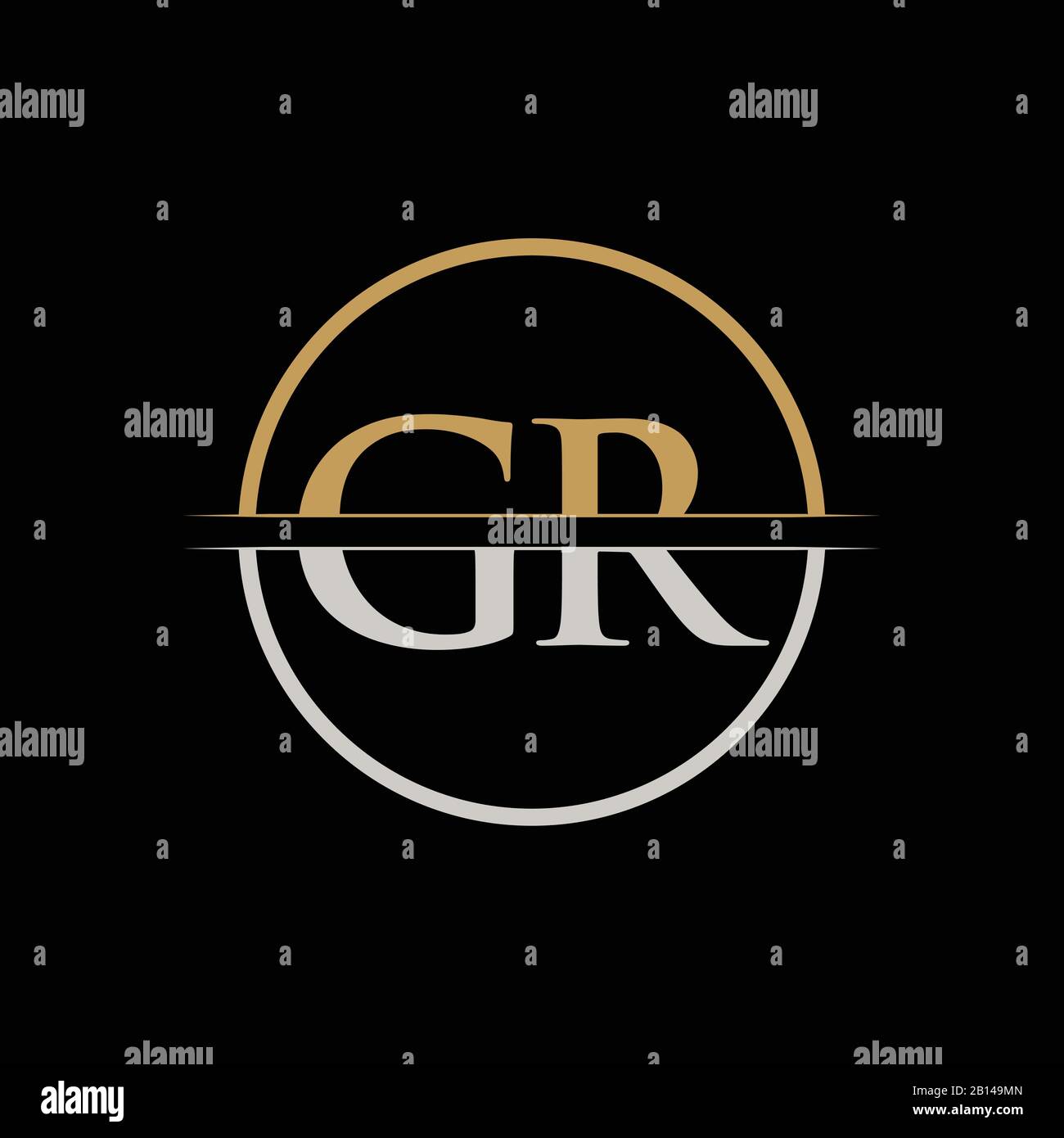 GR letter Type Logo Design vector Template. Initial Letter GR logo ...