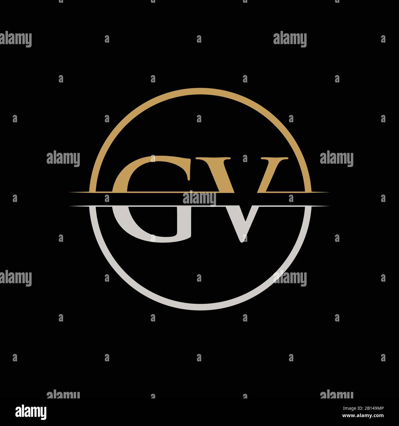 GV letter Type Logo Design vector Template. Initial Letter GV logo ...