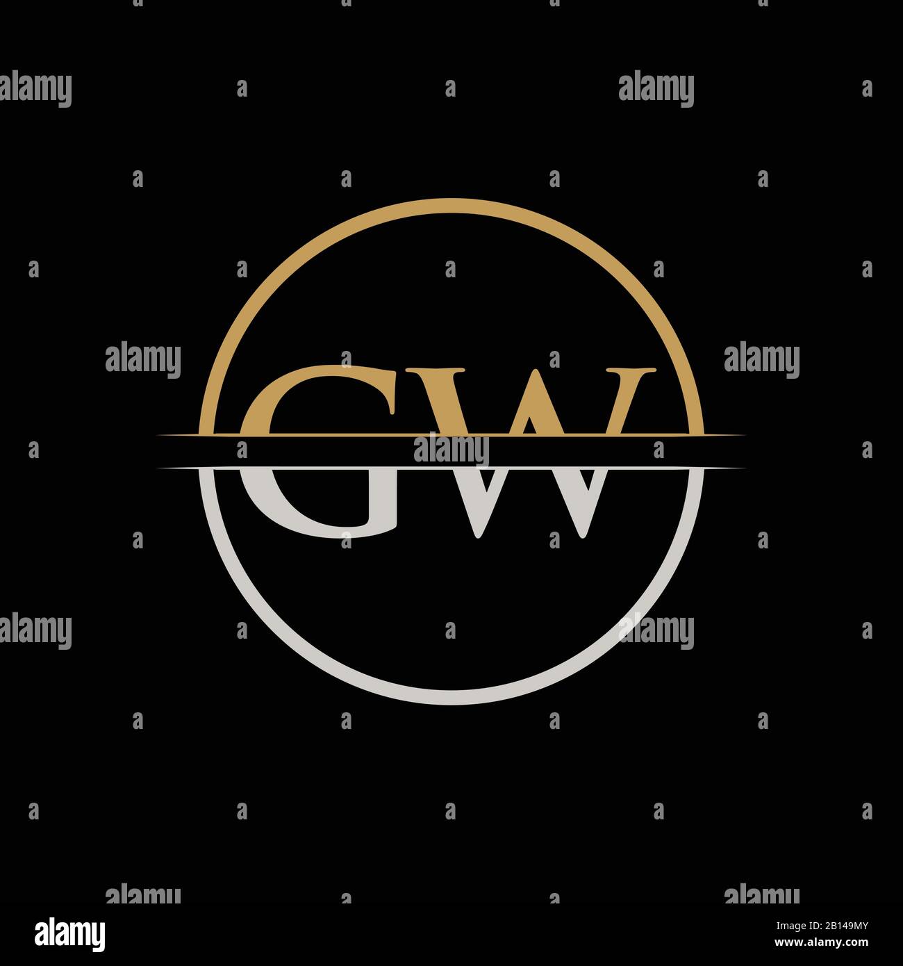 GW letter Type Logo Design vector Template. Initial Letter GW logo ...