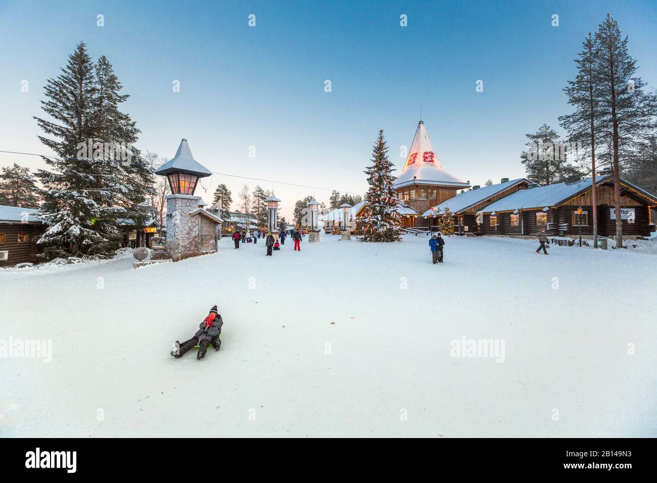 Christmas village in Rovaniemi just before Christmas, Finland Stock ...